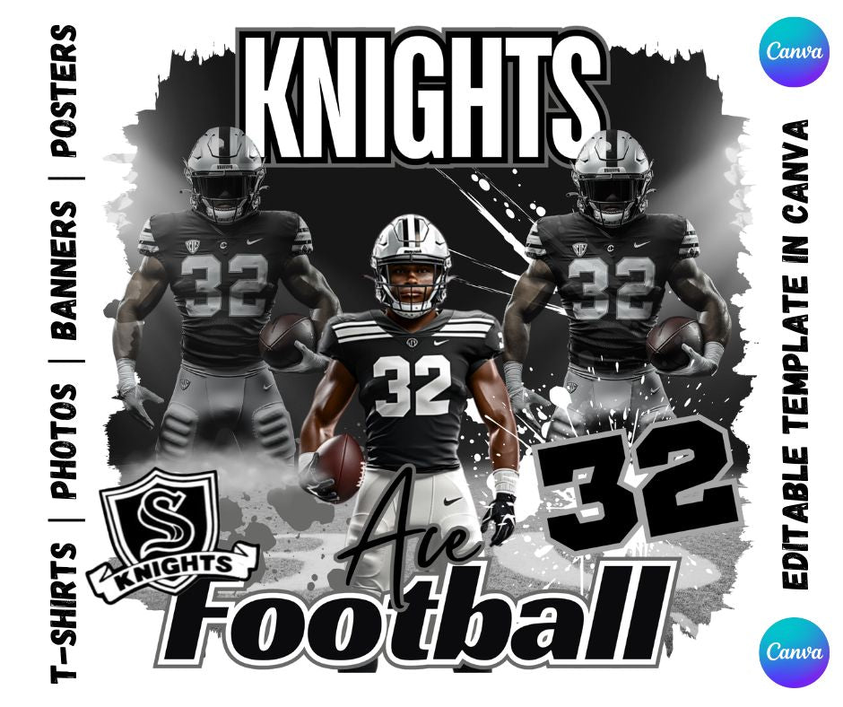 Football Design that you can edit in Canva – Digital Kreative Favors